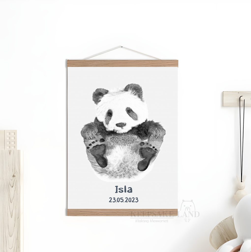 Personalised Panda Footprint Kit For Nursery Room - Personalised Gifts ...